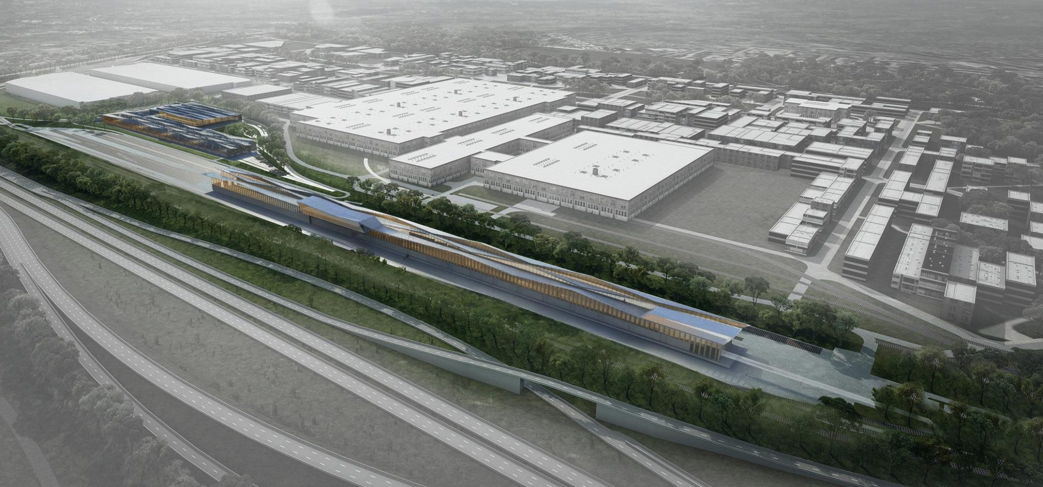 technical center for Lines 16 and 17 of the Paris metro, Aulnay-sous ...